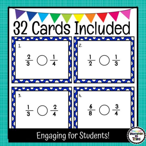 Comparing Fractions SCOOT Task Cards Activity Game l Intervention Test ...