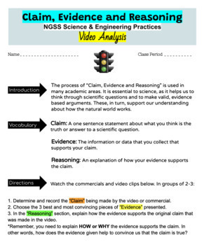FUNNY CER Activity Commercial Claim, Evidence & Reasoning Analysis #2 ...