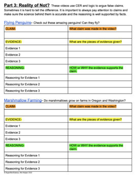 FUNNY CER Activity Commercial Claim, Evidence & Reasoning Analysis STEM ...