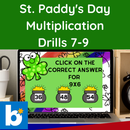 St. Paddy's Day Multiplication Drills 7-9 Boom Cards 3rd grade math ...