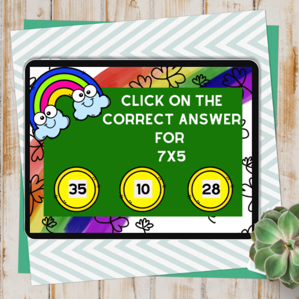 St. Paddy's Day Multiplication Drills 7-9 Boom Cards 3rd grade math ...