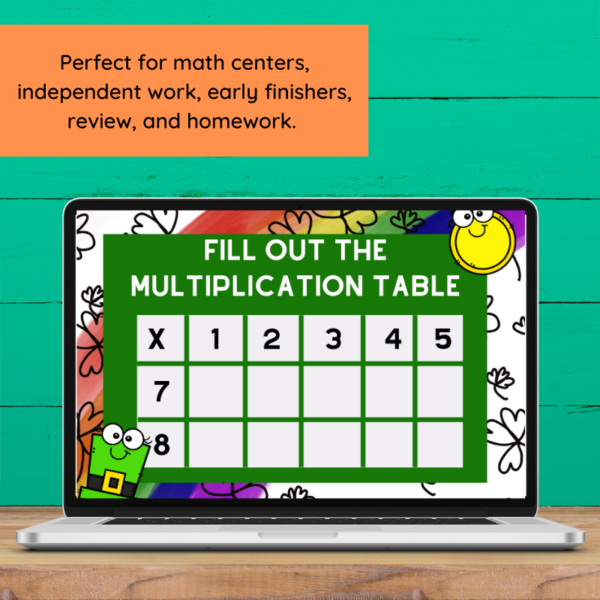 St. Paddy's Day Multiplication Drills 7-9 Boom Cards 3rd grade math ...