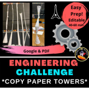 EZ Copy Paper Tower Engineering Challenge Middle School STEM Activity ...