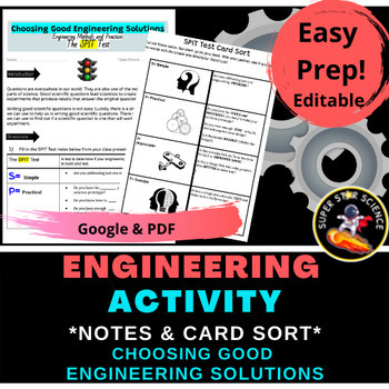 Engineering Design Process Activity Choosing Good Solutions Test NGSS ...