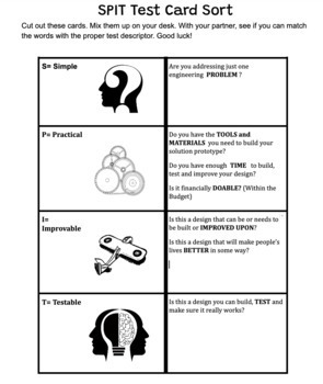 Engineering Design Process Activity Choosing Good Solutions Test NGSS ...