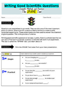 Middle School STEM Activity Writing Good Scientific Questions + Bonus ...