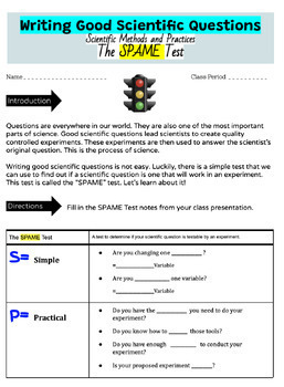 Middle School STEM Activity Writing Good Scientific Questions + Bonus ...