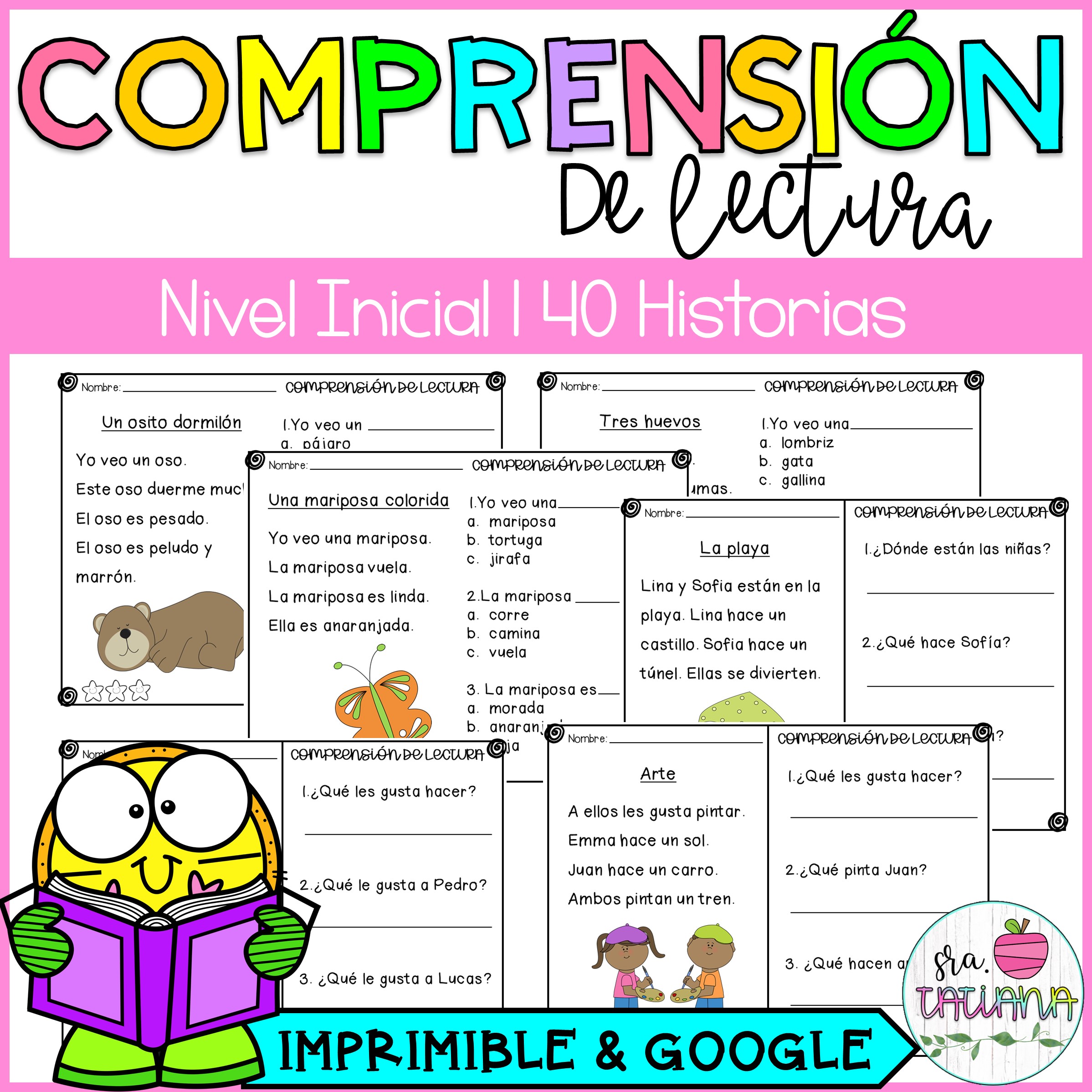 Comprensión de Lectura | Nivel Inicial en Google Slides | Lecturas ...