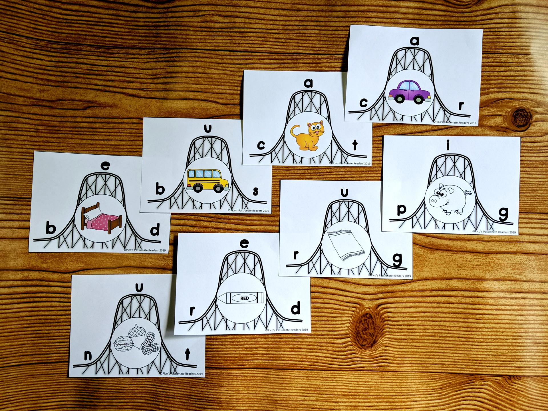 CVC Roller Coaster Blending Game for Phonics | Made By Teachers