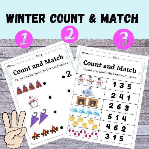 Winter Number Counting Activities For Kids / Winter Count And Match ...