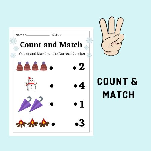 Winter Number Counting Activities For Kids / Winter Count And Match ...
