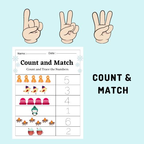 Winter Number Counting Activities For Kids / Winter Count And Match ...