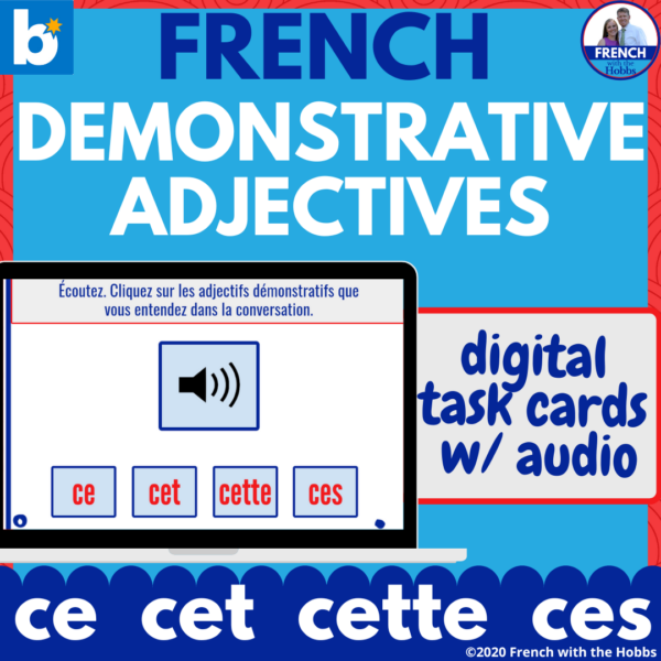 French Demonstrative Adjectives Boom™ Digital Task Cards ce cet cette ...