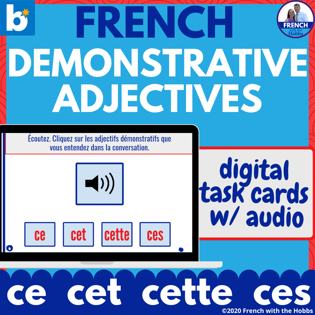French Demonstrative Adjectives Boom Digital Task Cards Ce Cet Cette