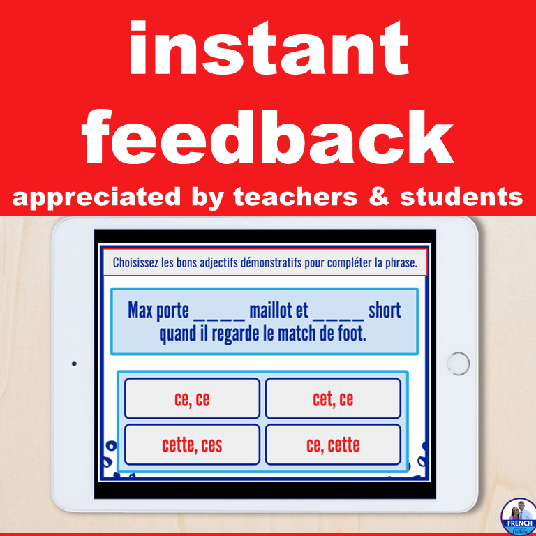 French Demonstrative Adjectives Boom™ Digital Task Cards ce cet cette ...