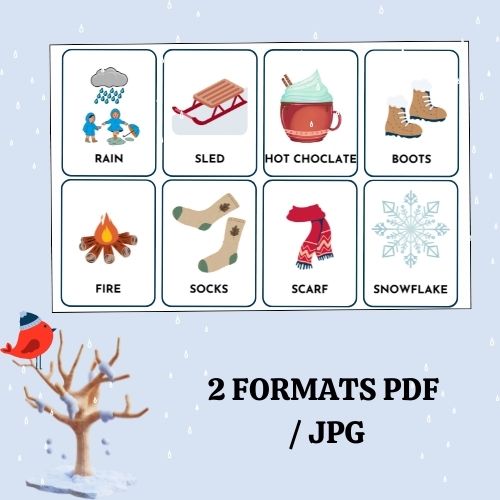 Winter Vocabulary Flashcards / Winter Themed Flashcards | January ...
