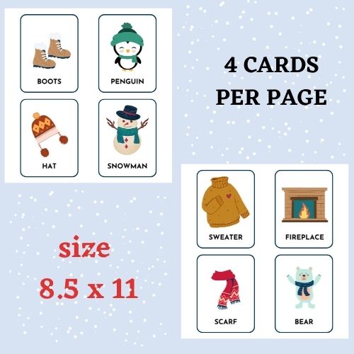 Winter Vocabulary Flashcards / Winter Themed Flashcards | January ...