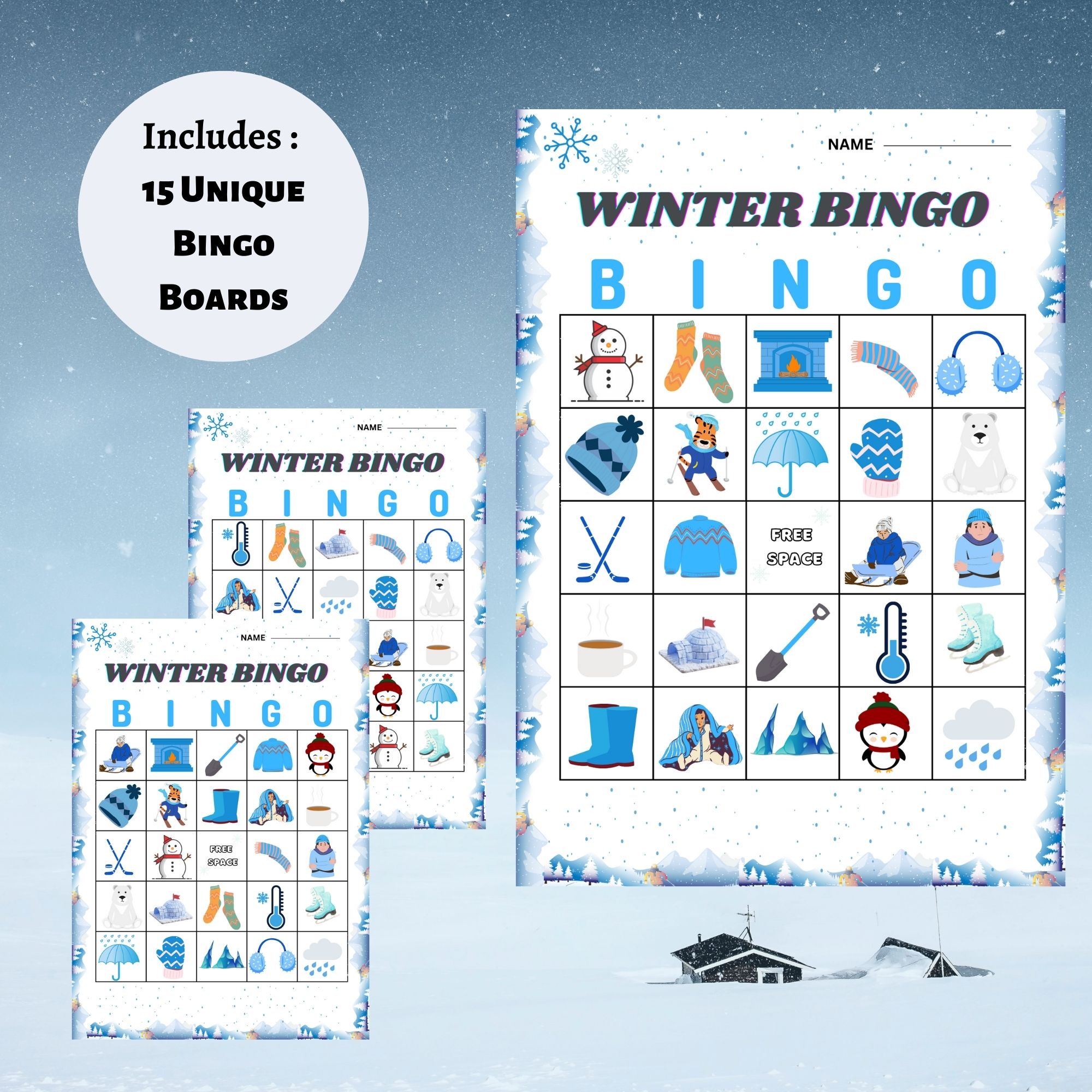 Winter Bingo Board Cards / Winter Game / WINTER BINGO | Made By Teachers