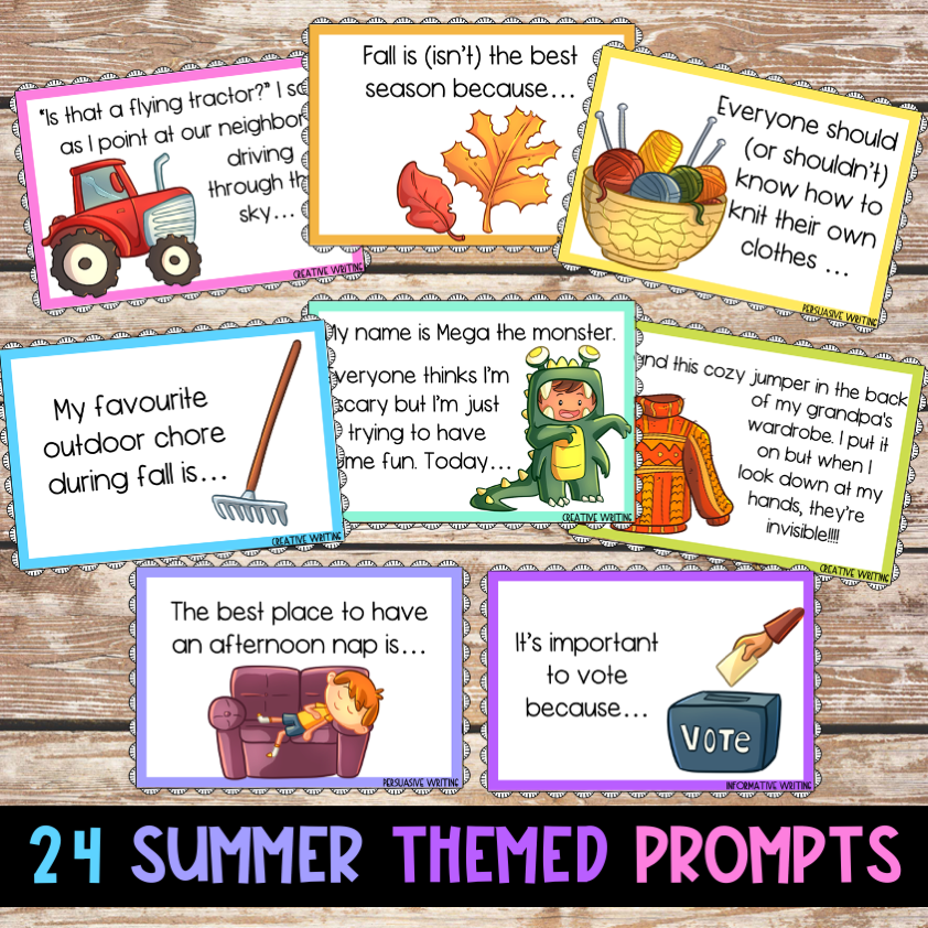 Fall Writing Prompts BUNDLE - Task Cards - Fall Writing Papers Autumn ...