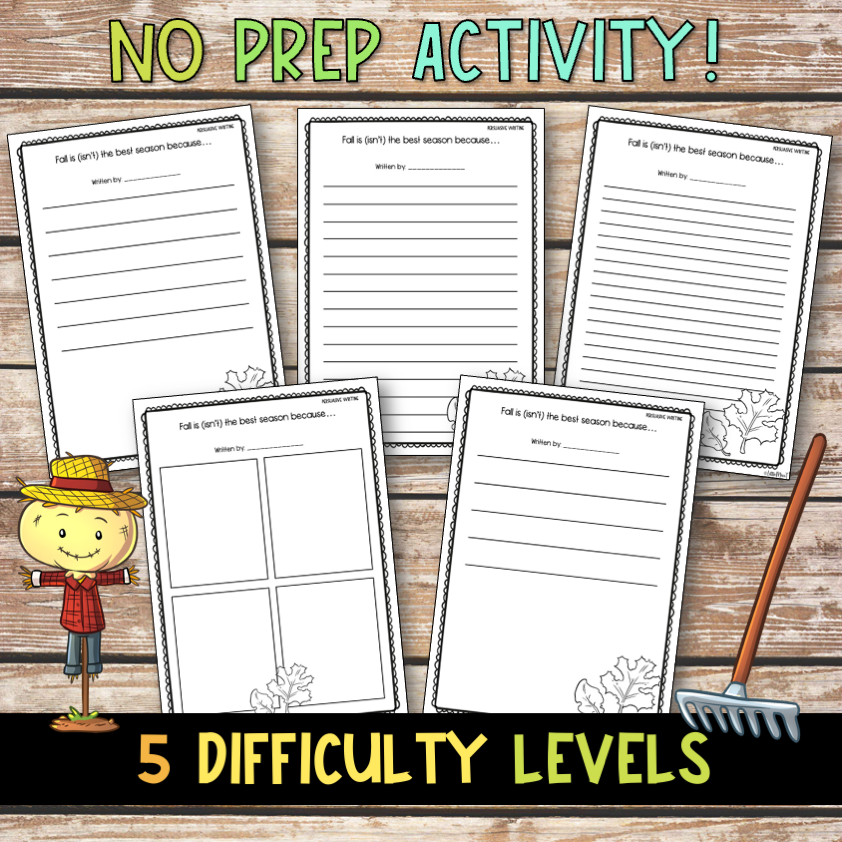 Fall Writing Prompts BUNDLE - Task Cards - Fall Writing Papers Autumn ...