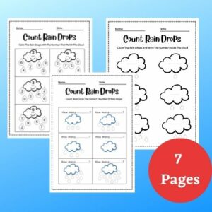 Winter Raindrops Counting Activities For Toddelers | Made By Teachers