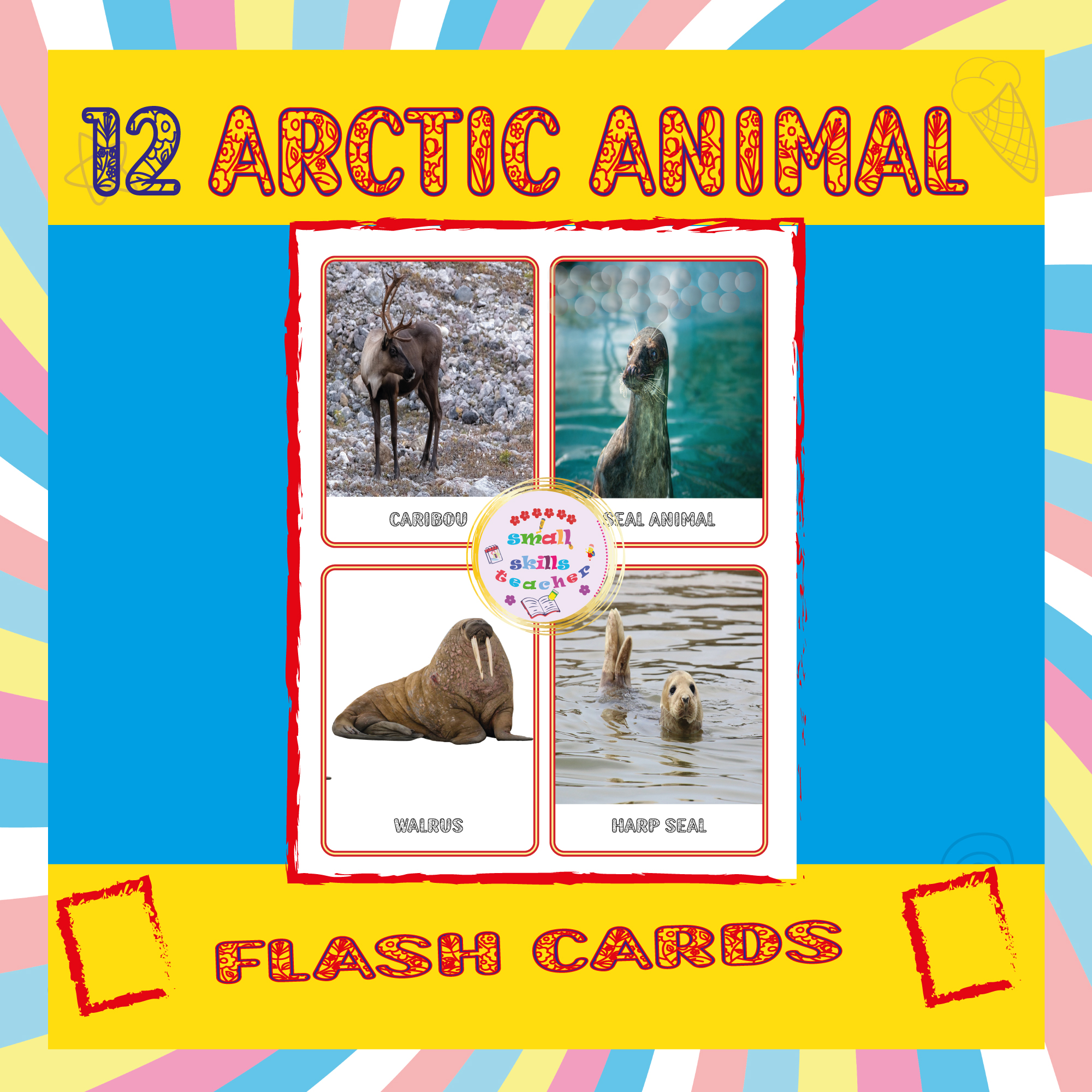 12 Arctic Animal Flash Card | Made By Teachers
