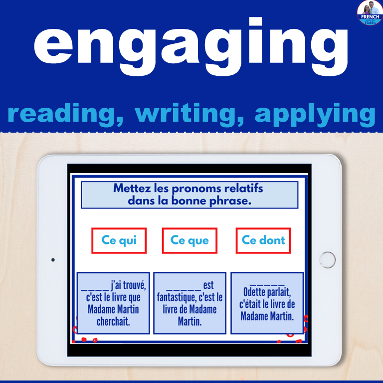 French Relative Pronouns ce qui ce que ce dont Boom™ Cards pronoms ...