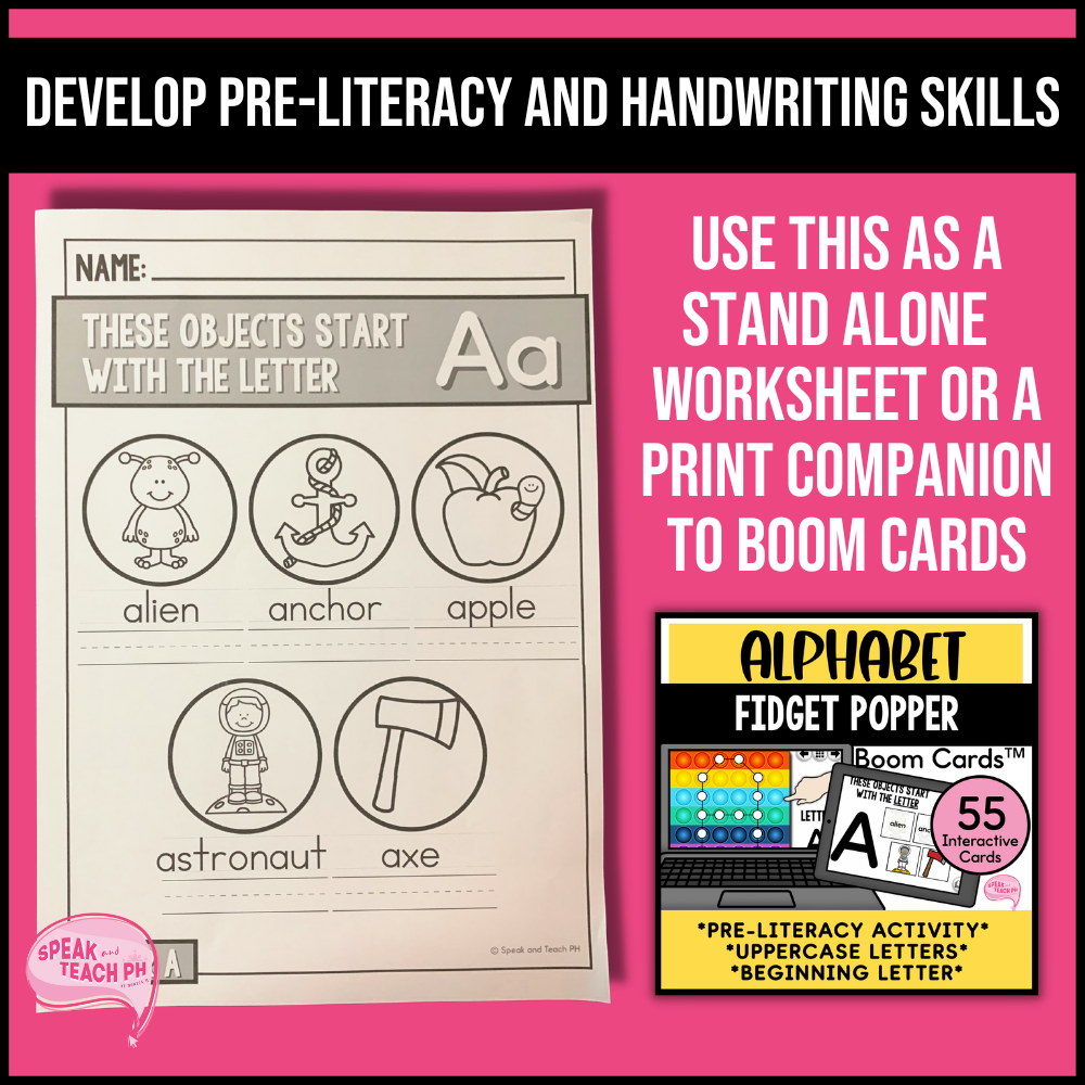 Alphabet Letter Fidget Pop It Pre Literacy Worksheet | Made By Teachers