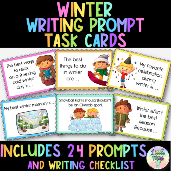 Winter Writing Prompt Task Cards Creative Persuasive Informative | Made ...