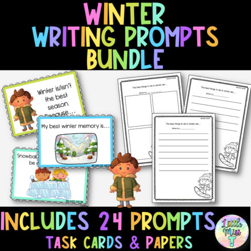 Winter Writing Prompts BUNDLE - Task Cards - Winter Writing Papers ...