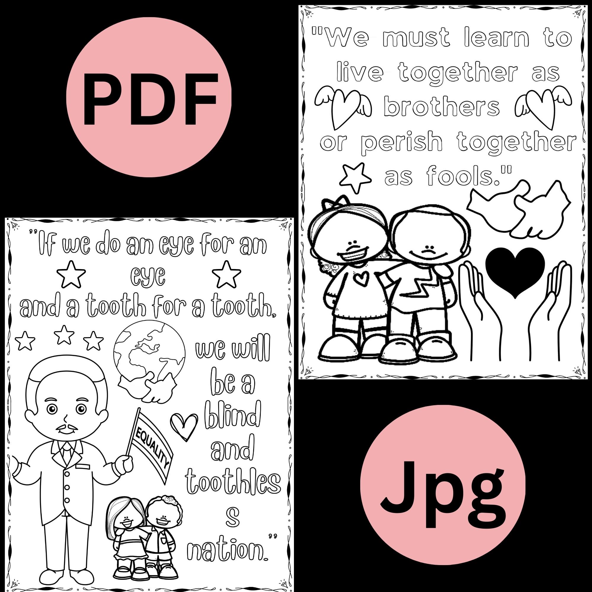 Martin Luther King JR Coloring Book | MLK & Black History Month ...