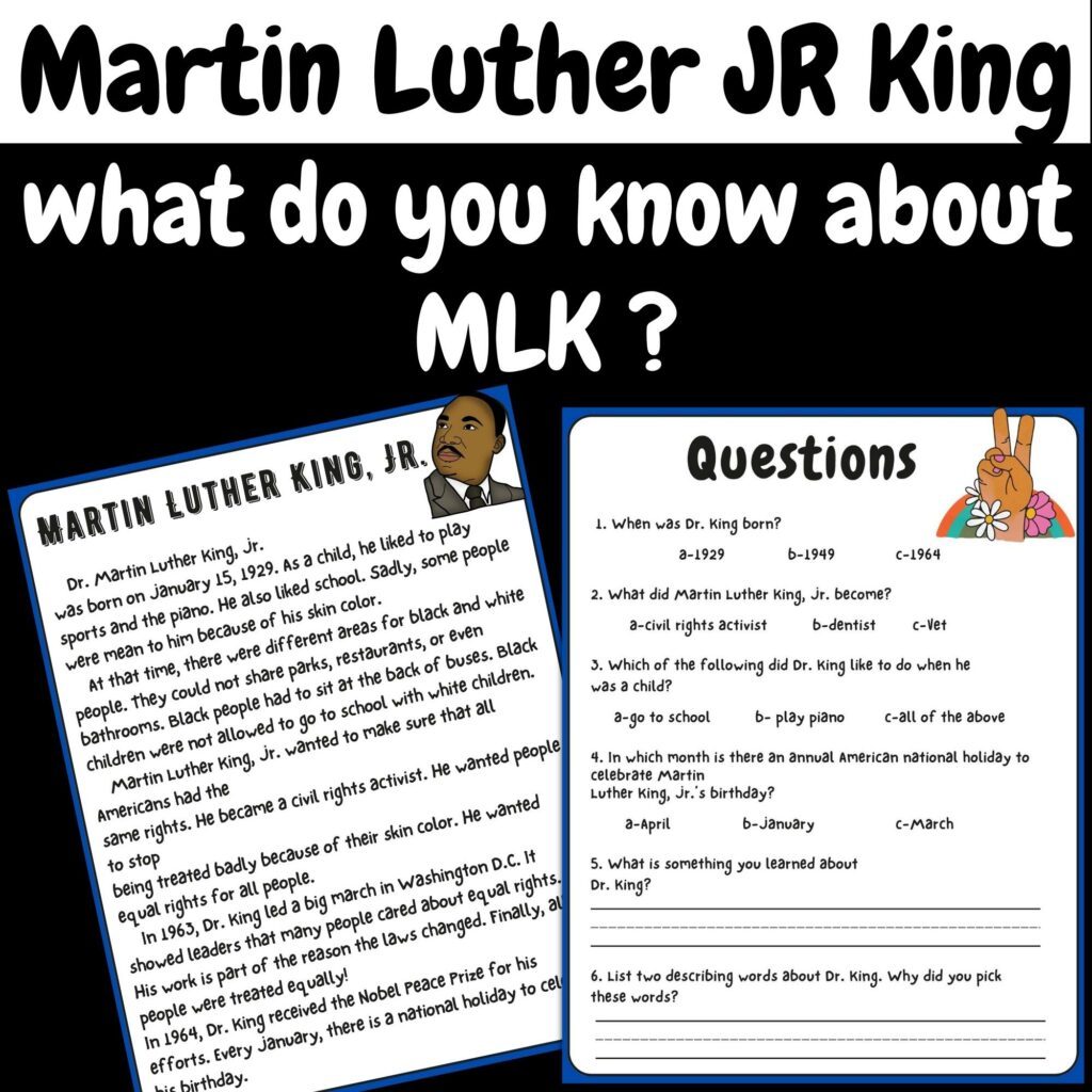 Martin Luther King Reading Passage | Black History Month Close Reading ...