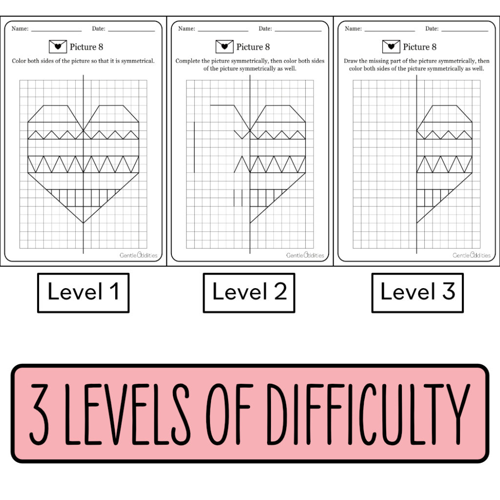 Valentine's Day Math Activity Symmetry and Coloring | Made By Teachers