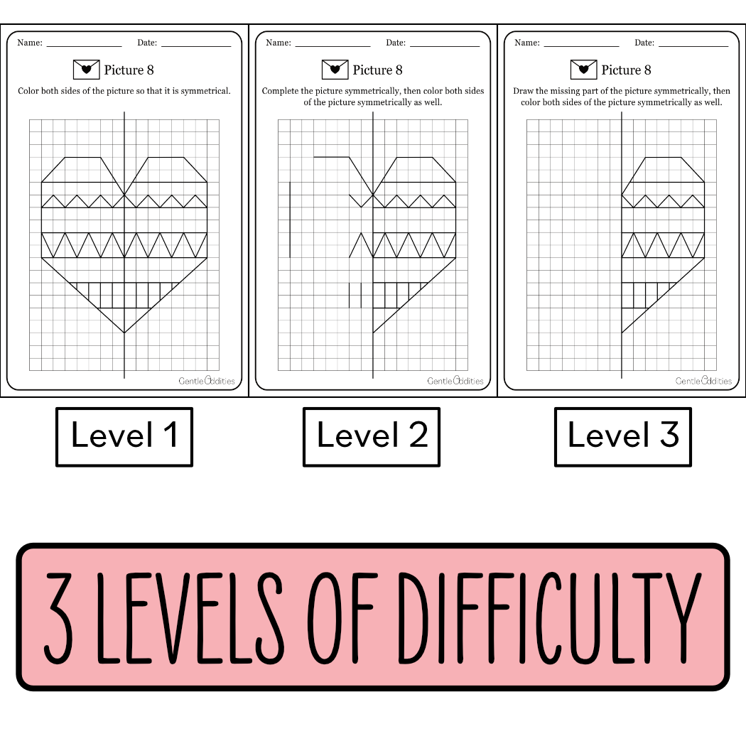 Valentine's Day Math Activity Symmetry and Coloring | Made By Teachers
