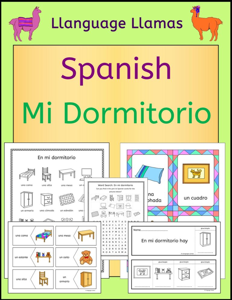 Spanish bedroom - Mi Dormitorio - vocabulary activities, puzzles and ...