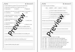 Roald Dahl "Matilda" worksheets | Made By Teachers