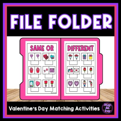 Valentine’s Day File Folder Activities | Alphabet Numbers Shapes Colors ...