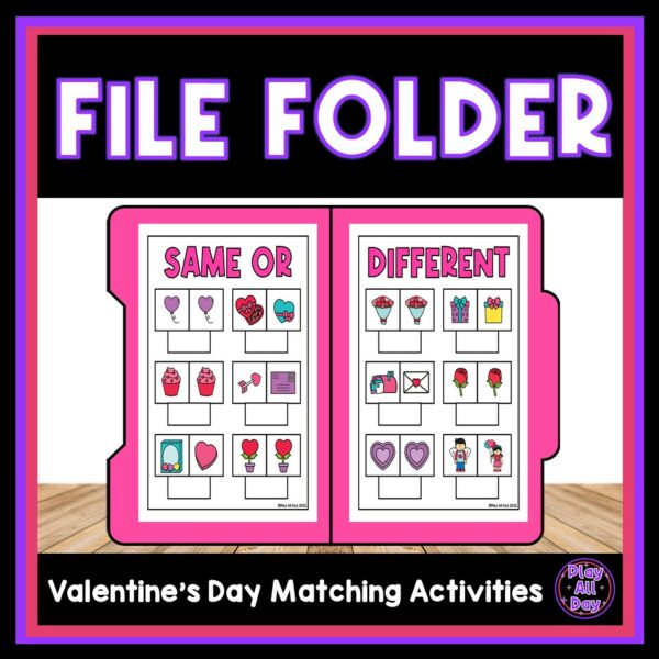 Valentine’s Day File Folder Activities | Alphabet Numbers Shapes Colors ...