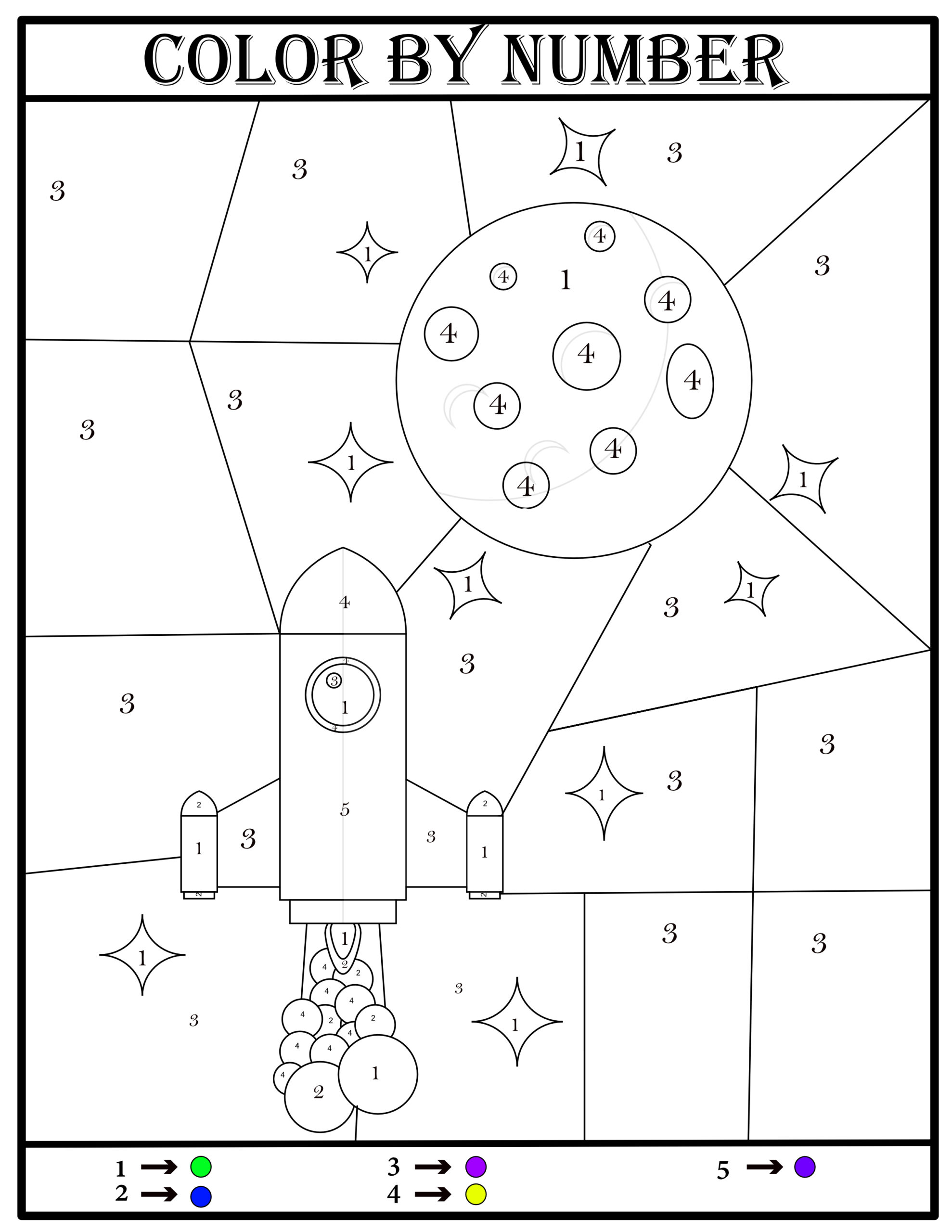 Space Color-by-Number 21 Pages | Made By Teachers