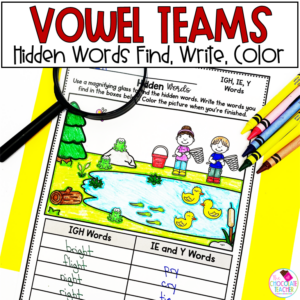 Vowel Teams - Long Vowels - Phonics Worksheets - Hidden Words | Made By ...