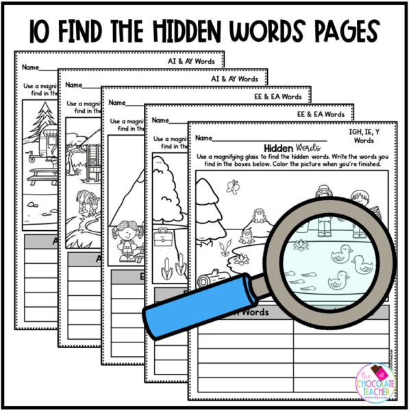 Vowel Teams - Long Vowels - Phonics Worksheets - Hidden Words | Made By ...