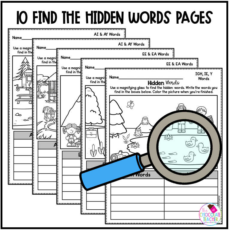 Vowel Teams - Long Vowels - Phonics Worksheets - Hidden Words | Made By ...