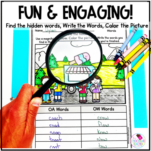 Vowel Teams - Long Vowels - Phonics Worksheets - Hidden Words | Made By ...