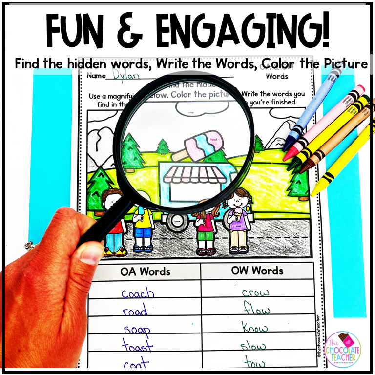 Vowel Teams - Long Vowels - Phonics Worksheets - Hidden Words | Made By ...