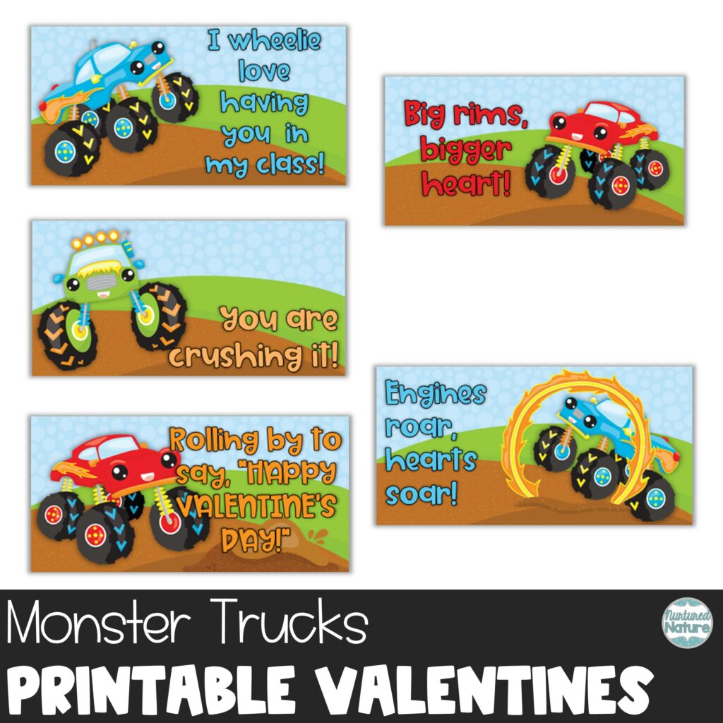 Monster Truck Printable Valentine’s Day Cards for Students | Made By ...