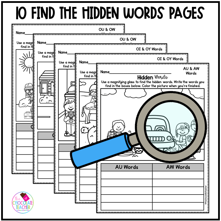 Diphthongs - Phonics Worksheets - Word Sorts - Hidden Words | Made By ...