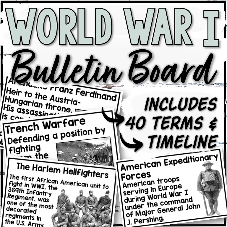 World War 1 Word Wall, Timeline Display & Timeline Sorting Activity ...
