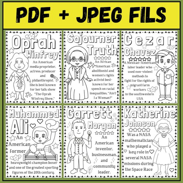 African American Black History Month Coloring Pages | Famous Faces In ...