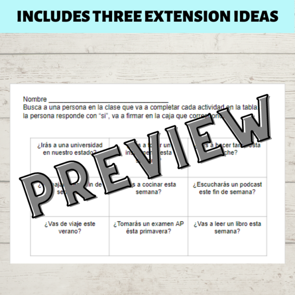 Busca a alguien - Spanish FUTURE TENSE Interpersonal Speaking Activity ...