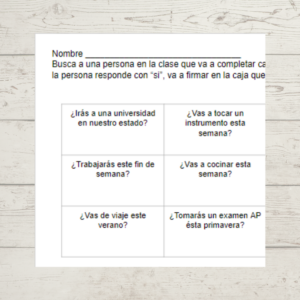 Busca a alguien - Spanish FUTURE TENSE Interpersonal Speaking Activity ...